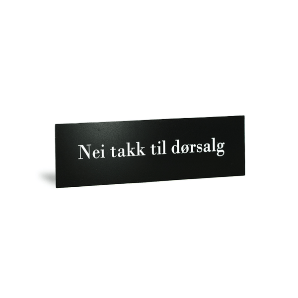 Nei takk til dørsalg - Skilt