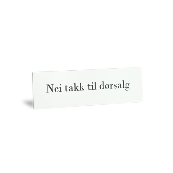 Nei takk til dørsalg - Skilt
